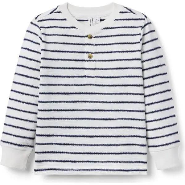 Janie And Jack Striped Henley Tee