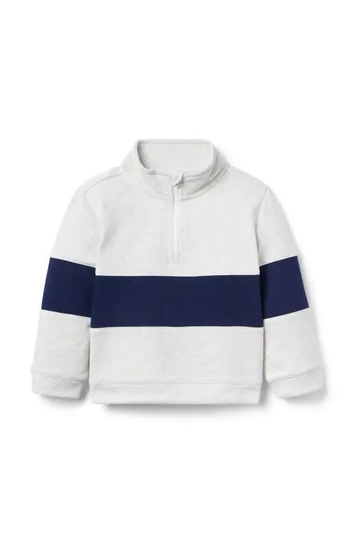 Janie And Jack Stripe Half-zip Sweatshirt