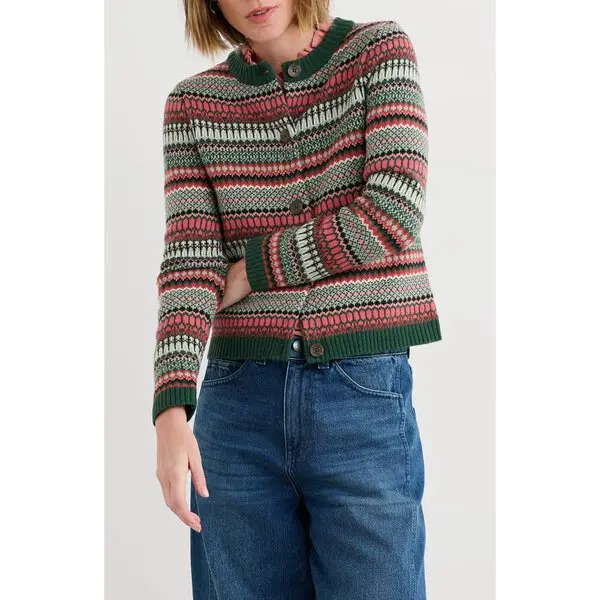 SEASALT CORNWALL Percella Cove Merino Wool-blend Cardigan - Weaving Needle Dark