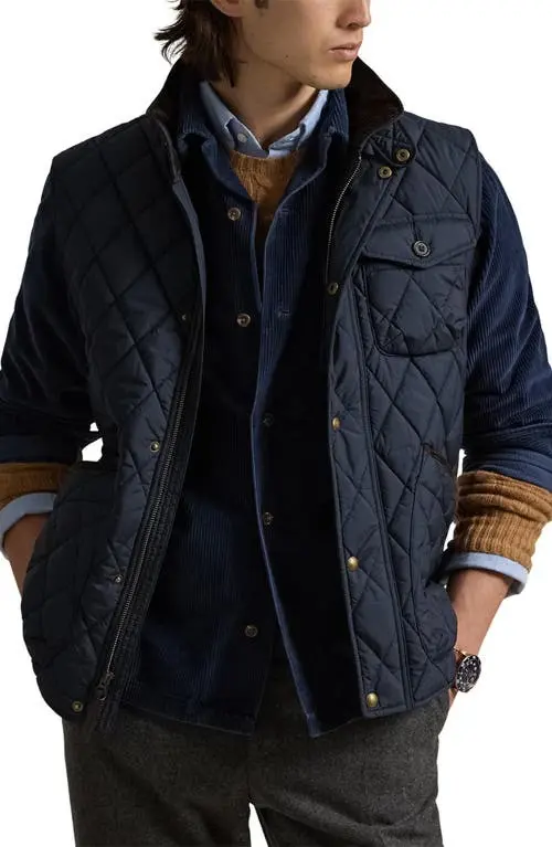 Ralph Lauren Beaton Quilted Utility Vest - College Navy