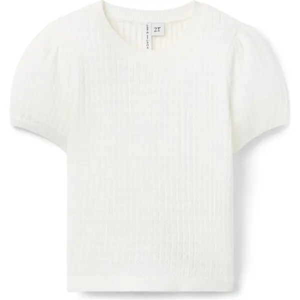 Janie And Jack Pointelle Puff Sleeve Top