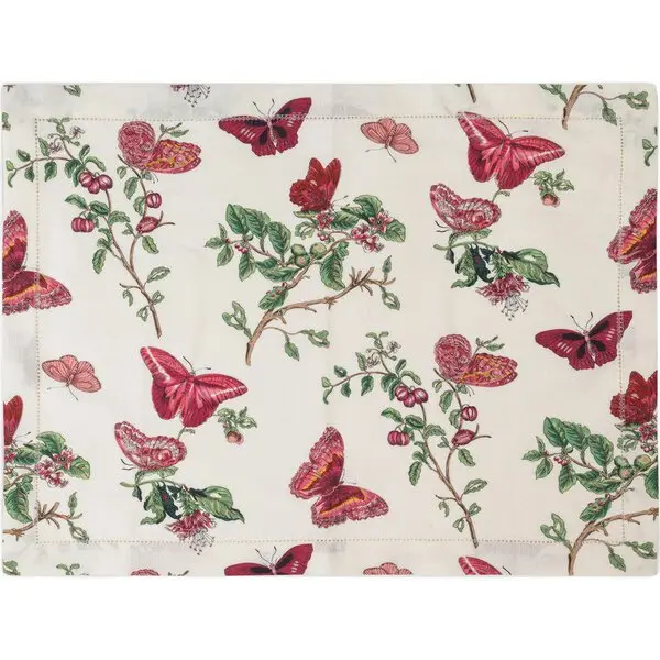 MATOUK Baudin Butterfly Set Of 4 Linen Placemats