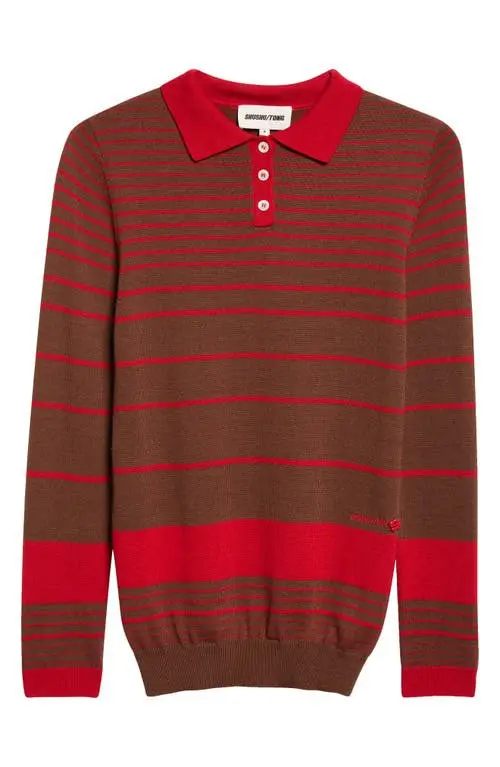 SHUSHU/TONG Stripe Wool Blend Polo