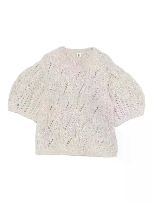 THE GARMENT Open-knit Puff-sleeve Top