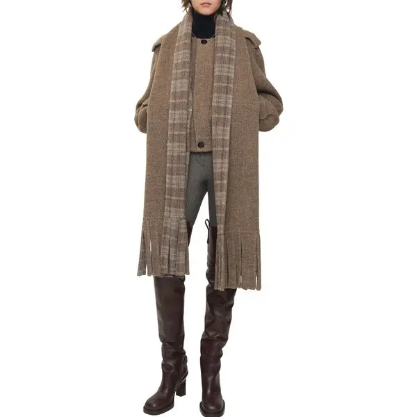 Burberry Detachable Scarf Wool Blend Jacket