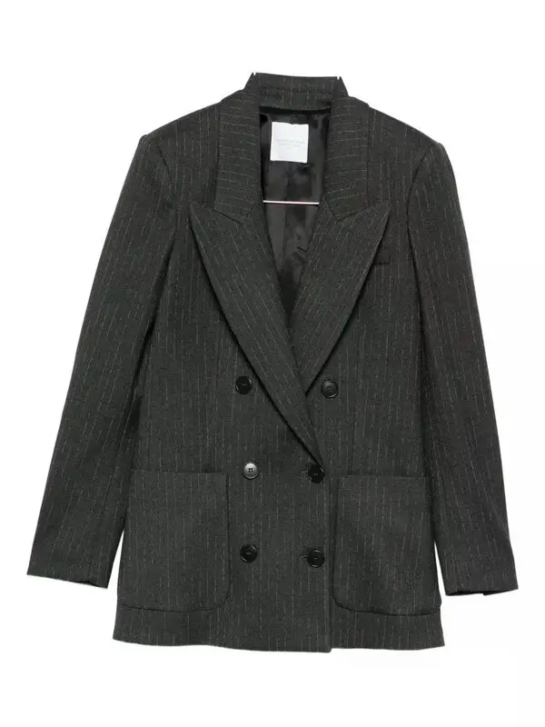 CENERE GB Pinstriped Double-breasted Blazer