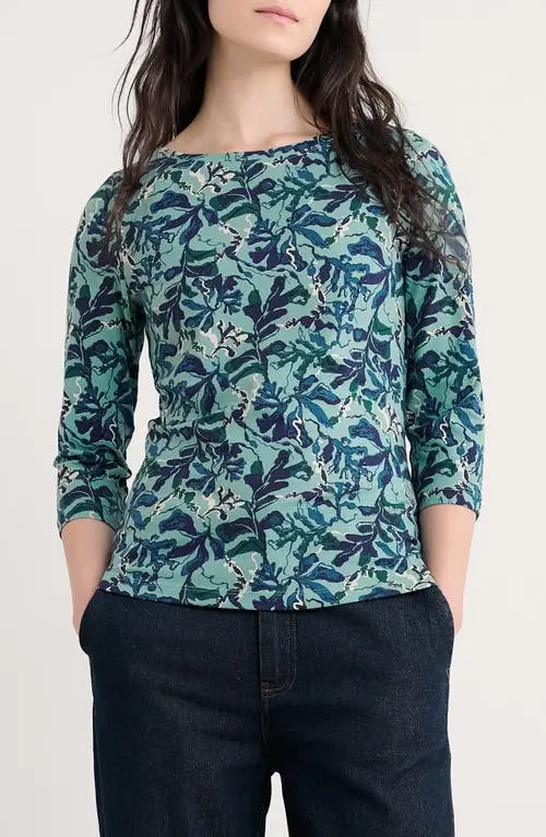 SEASALT CORNWALL Easel Frond Print Stretch Organic Cotton Top