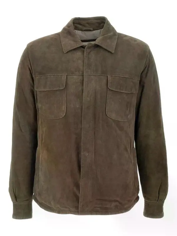 VOLFAGLI FIRENZE Modigliani Camoscio Buttoned-pockets Leather Jacket