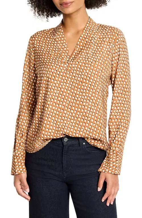 NIC+ZOE Shadow Dot Long Sleeve Top - Neutral Multi