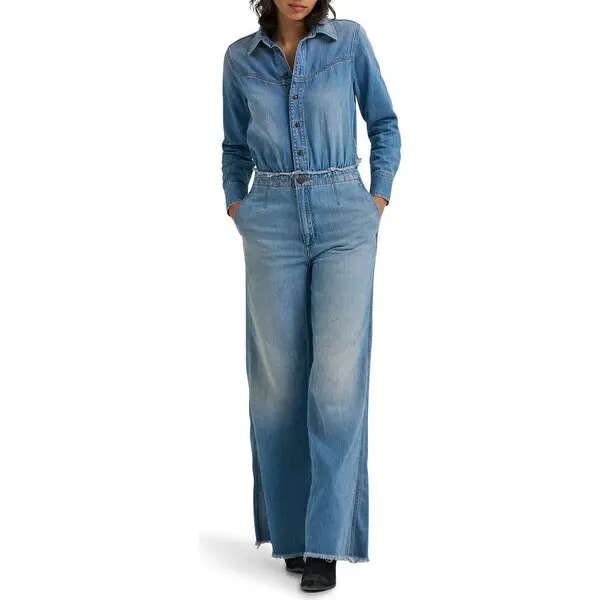 Wrangler Radiating Long Sleeve Denim Jumpsuit