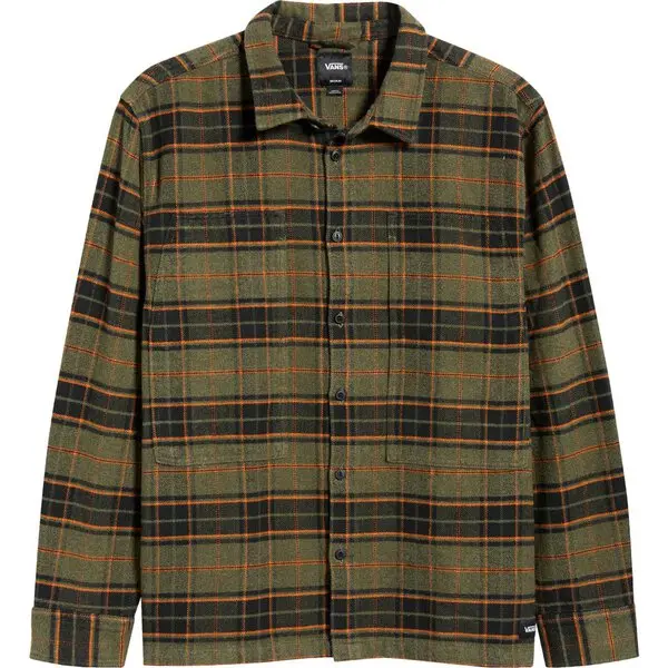 VANS Plaid Cotton Flannel Button-up Overshirt