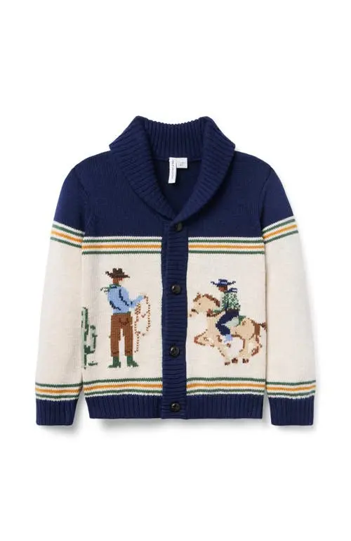 Janie And Jack The Cowboy Cardigan - Blue