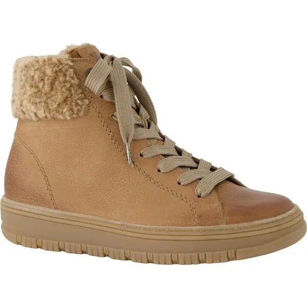 Paul Green Cambria High Top Sneaker - Tan Grained Nubuck