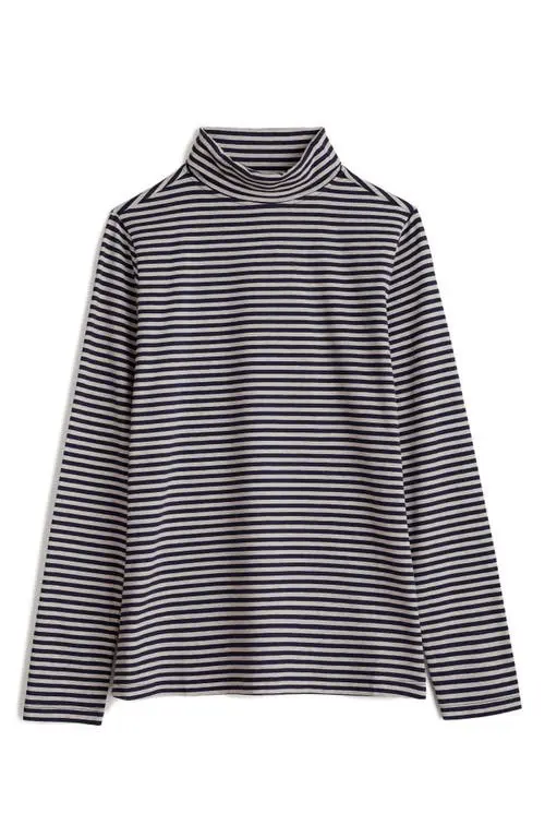 SEASALT CORNWALL Landing Stripe Turtleneck Stretch Organic Cotton Top