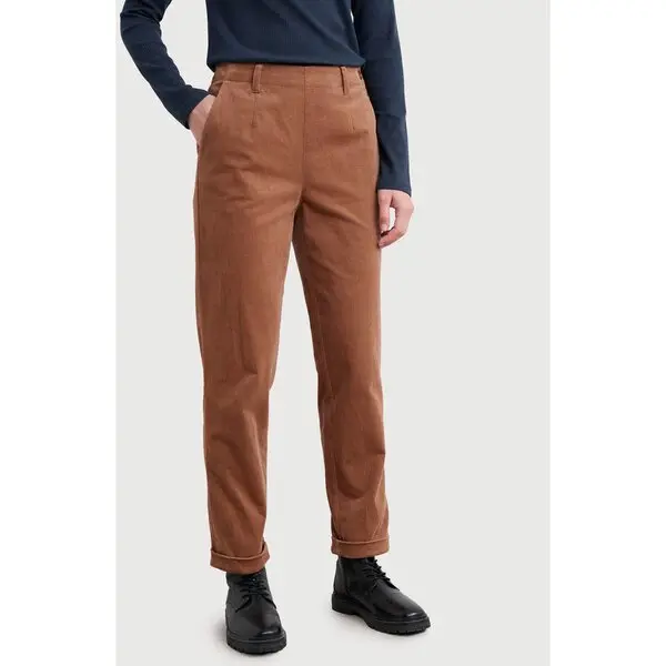 SEASALT CORNWALL Crackington Sailor Button Crop Pull-on Pants - Dark Flax