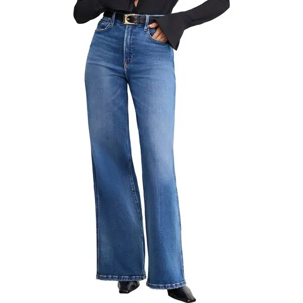 Good American Soft-tech Good Skate High Waist Wide Leg Jeans