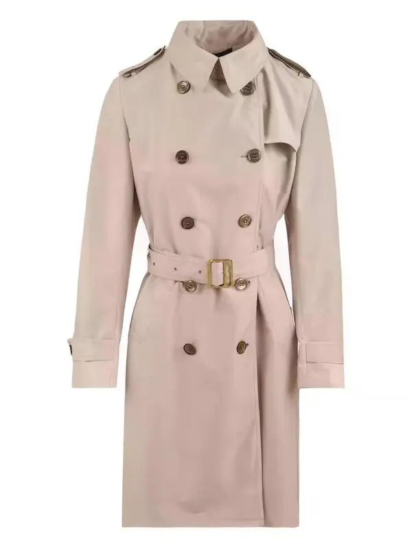 MOORER Belted Double-breasted Trench Coat