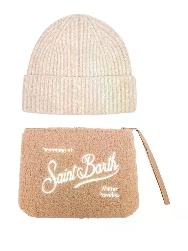 MC2 SAINT BARTH Ribbed Embroidery Beanie Pouch