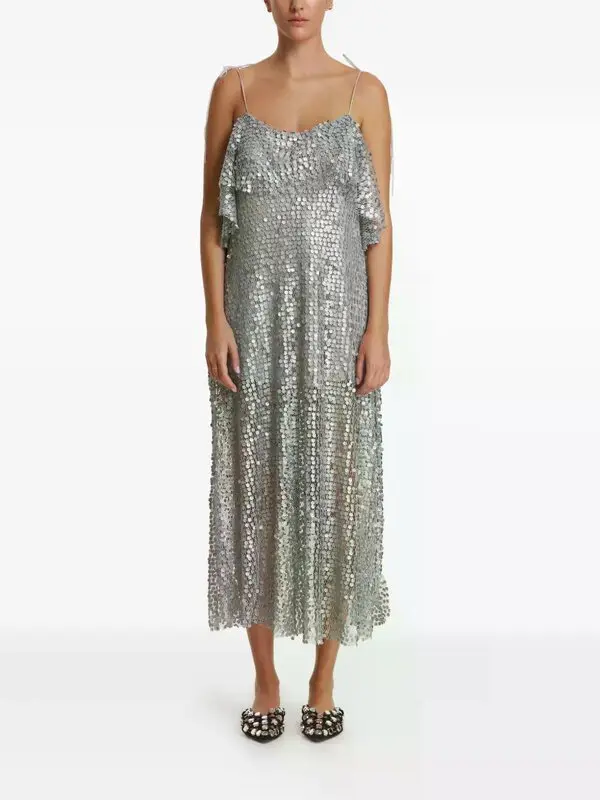 PNK Sequin Ruffled Midi Dress