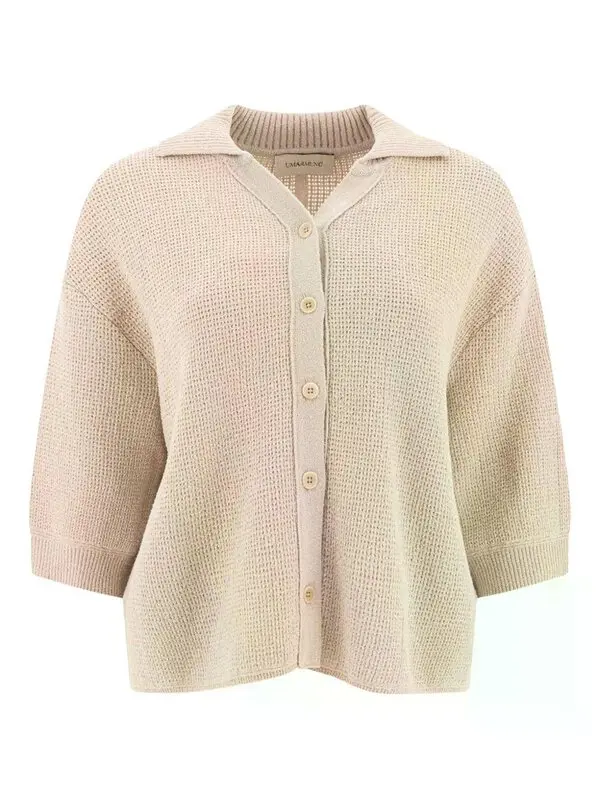 UMARMUNG Button Three-quarter-sleeves Cardigan - Neutrals