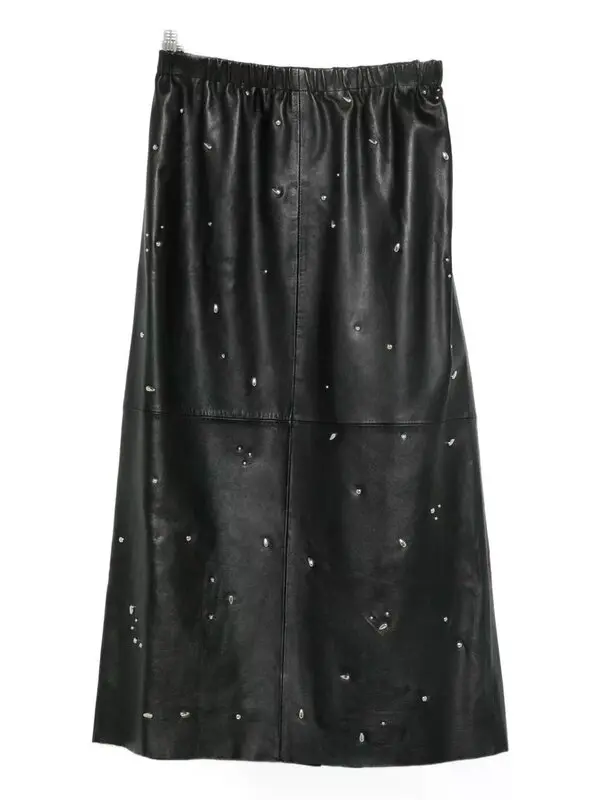 ALYSI Embellished Leather Skirt