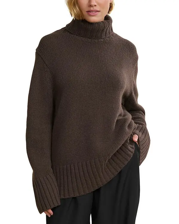 Jenni Kayne Cashmere Jet Turtleneck - Chocolate