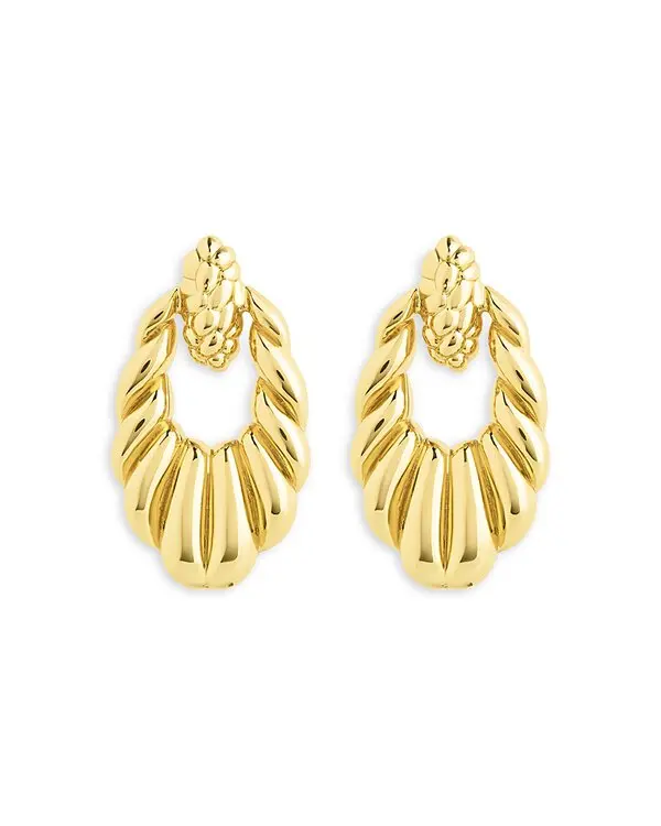 Sterling Forever Enid Textured Drop Earrings - Gold