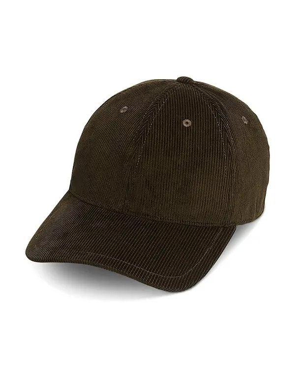 Rag & Bone Harlow Baseball Cap - Dark Espresso Corduroy