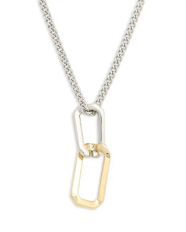 All Saints Signature Two-tone Hexagon Twist Pendant Necklace, 17-19