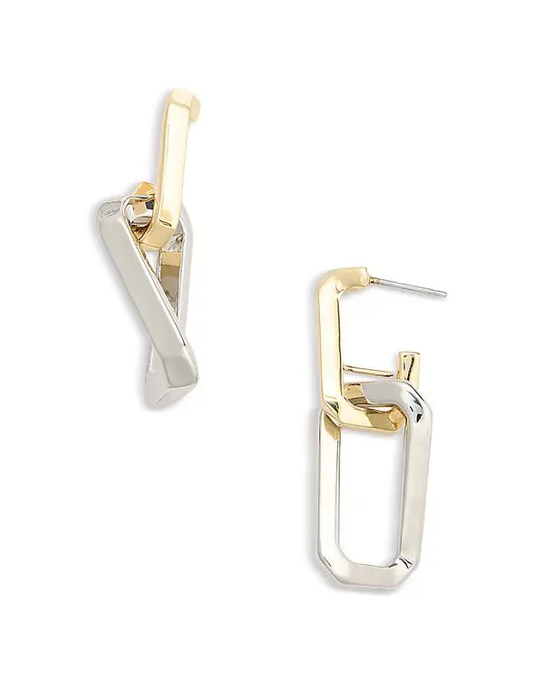 All Saints Signature Two-tone Hexagon Twist Link Drop Earrings