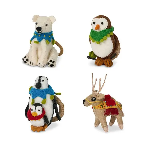 JULISKA Berry & Thread North Pole Animal Napkin Ring, Assorted, Set Of 4