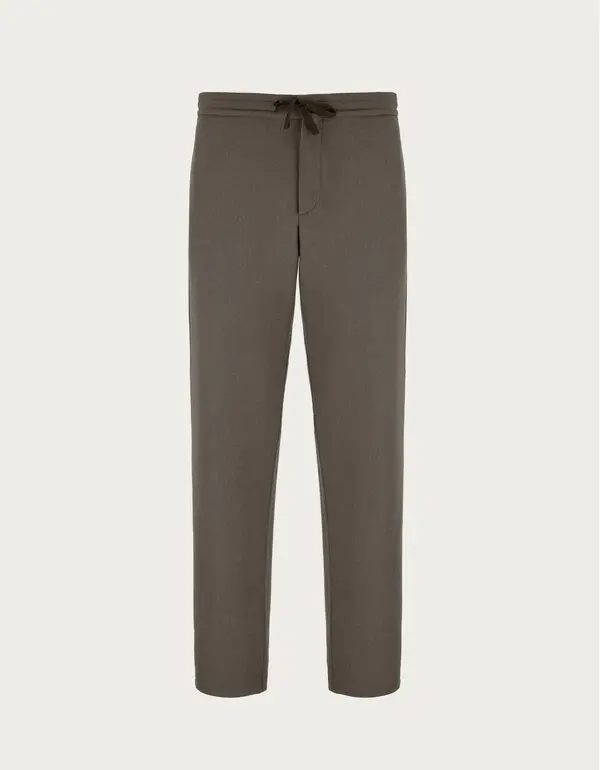 Canali Chinos In Dove And Double Wool