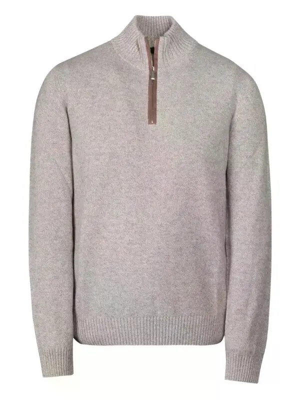 MOORER Osmund-cws Zip-neck Sweater