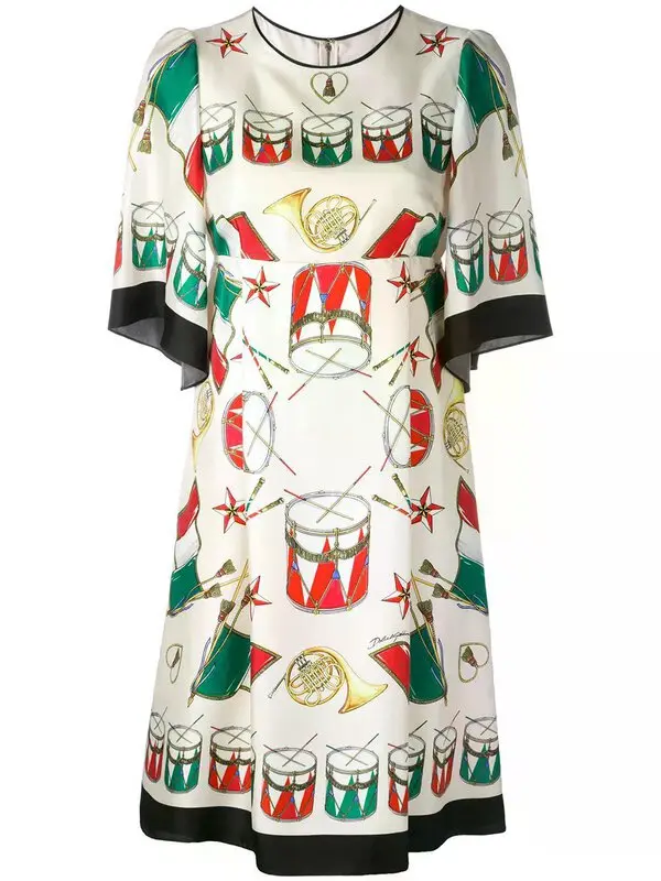 Dolce & Gabbana Drum Print Shift Dress