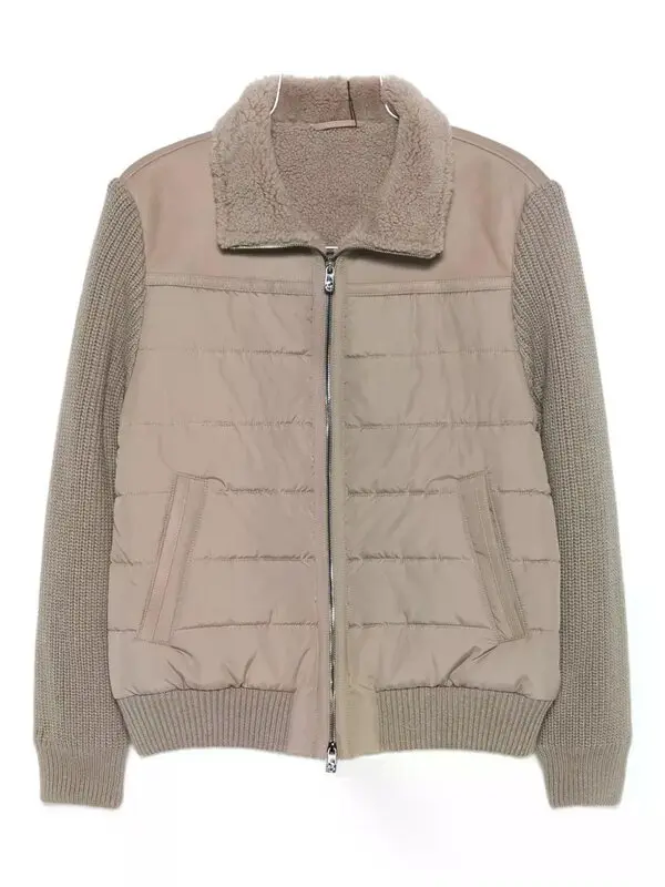 Corneliani Quilted Shearling-collar Coat