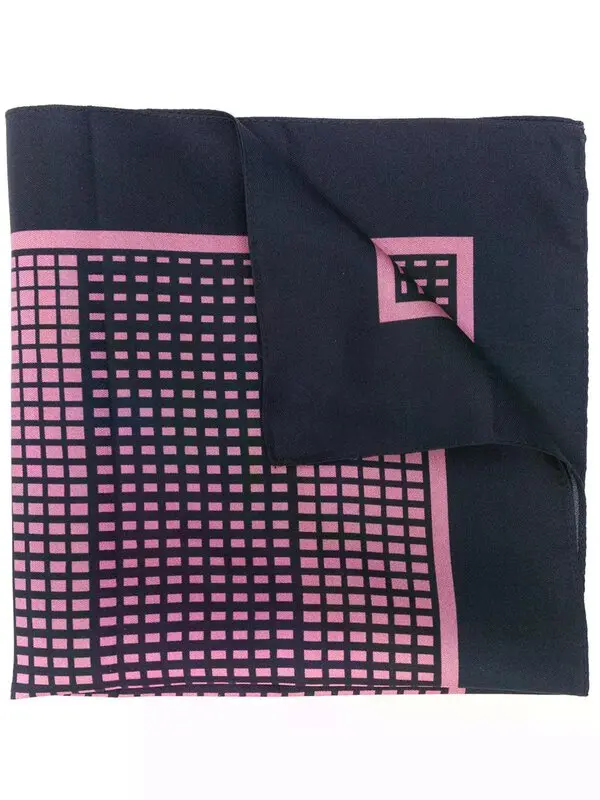 Zegna Geometric Print Pocket Square