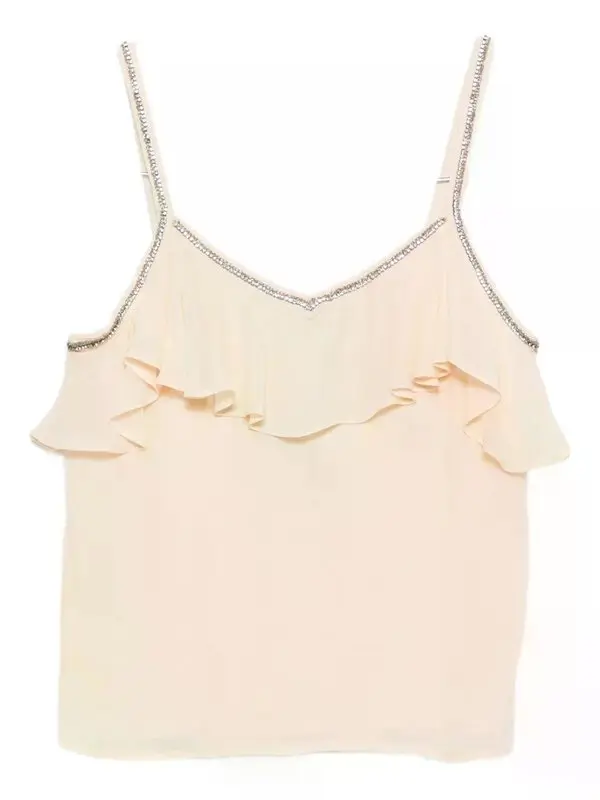 TWINSET Ruffled Rhinestone-embellished Top