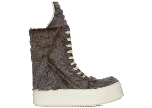 Rick Owens Concordians Mega Geobasket Unshaved Cow Leatherin