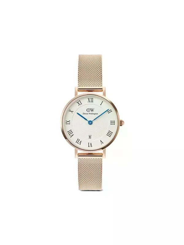 DANIEL WELLINGTON Petite & Quadro Roman Numerals Date 28mm