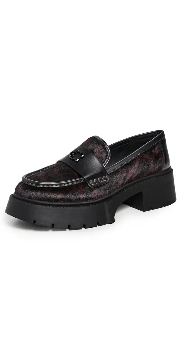 Coach Leah Platform Leopard Print Loafers