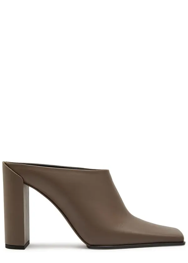 Alaïa Square Toe Leather Mules