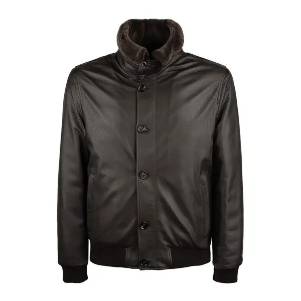 MOORER Cleros-p1 Leather Bomber Jacket