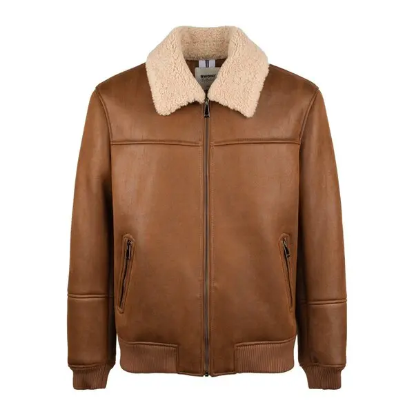 SWORD 6.6.44 Tobacco Eco-shearling Bomber Jacket