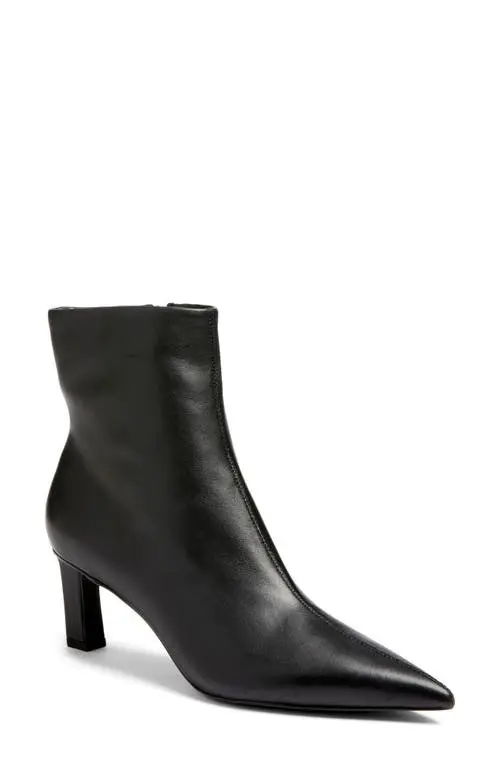 Nordstrom Leather Block-heel Bootie - Black