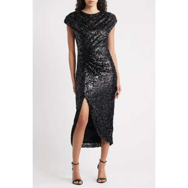 Vince Camuto Sequin Cap Sleeve Cocktail Dress