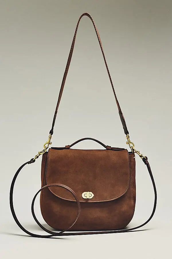 Clare V. Top-handle Turnlock Louis Satchel Bag