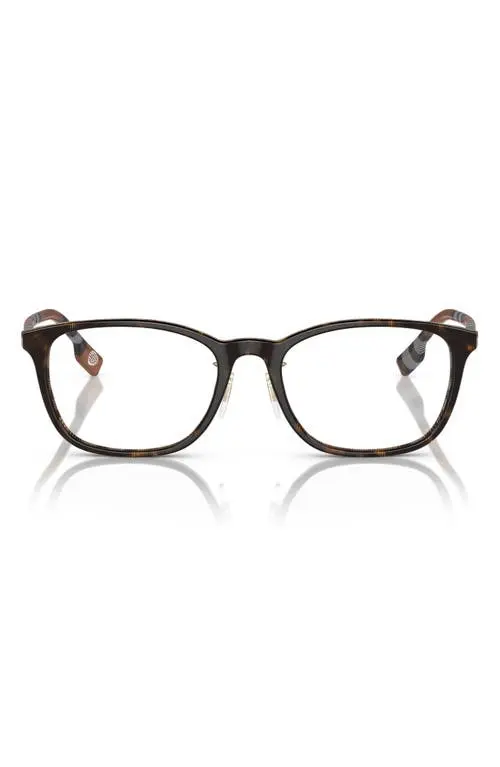 Burberry 53mm Rectangular Optical Glasses - Dark Havana/brown /demo