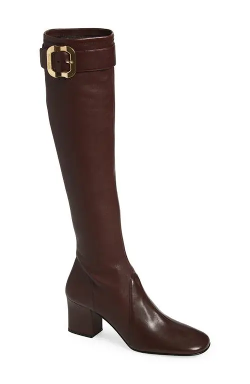 Miu Miu Buckle Strap Knee High Boot