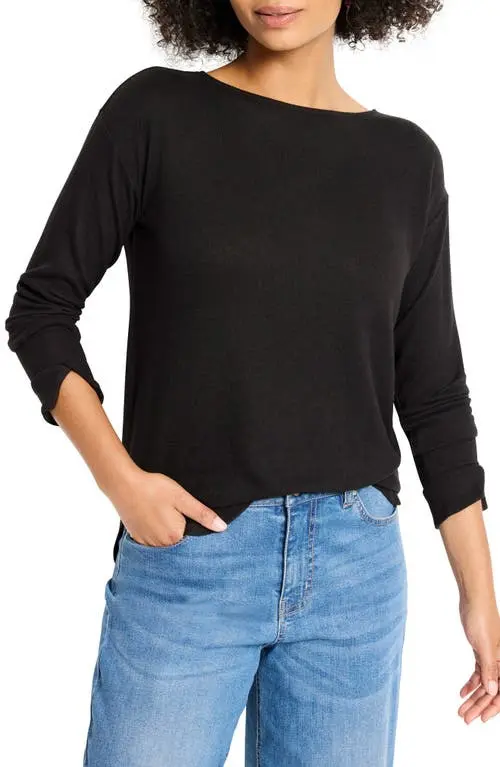 NIC+ZOE Everyday Easy Cozy Knit Top - Black Onyx