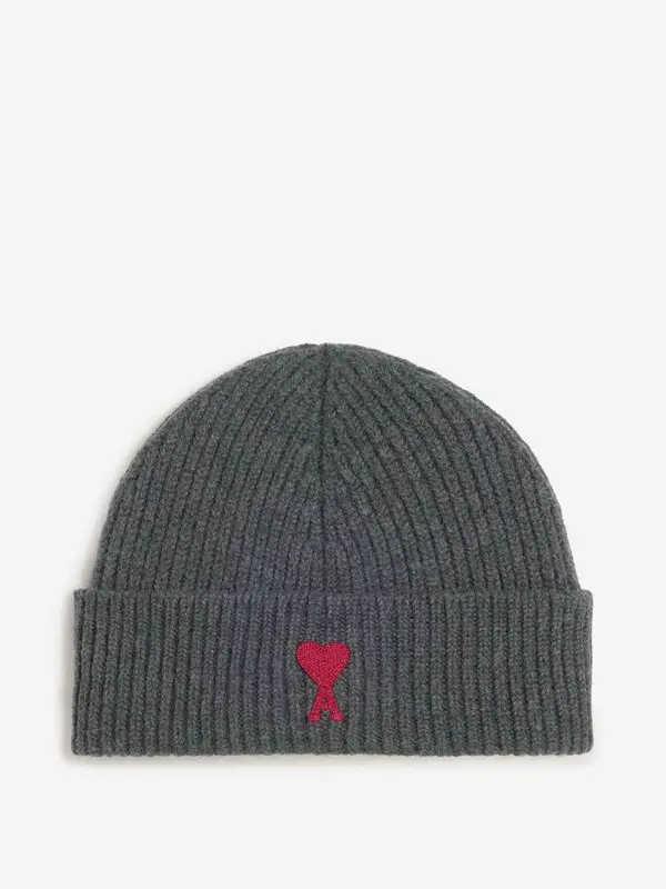 Ami Wool Knit Hat - Grey